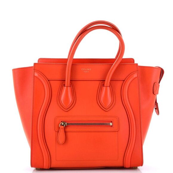 Celine | Bags | Celine Luggage Bag Smooth Leather Micro Orange | Poshmark